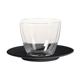Villeroy & Boch Latte-Macchiato-Glas VILLEROY & BOCH "Caf&eacute; au Lait-Set Manufacture Rock 250 ml schwarz", schwarz, 2 tlg., Trinkgef&auml;&szlig;e, Latte-Macchiato-Glas