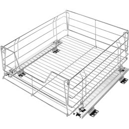 Auszug Maximex "Modell Maxi", silber (silberfarben), B:48,5cm H:19,5cm T:50cm, Metall, Schubladen, Schrankeinsatz Schubladeneinsatz Schrank-Zubeh&ouml;r, Schrankauszug f&uuml;r zus&auml;tzlichen Stauraum im K&uuml;chenschrank
