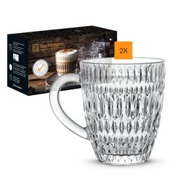 Becher Nachtmann "Kaffeebecher Ethno Barista 392 ml 2er Set transparent", bunt (transparent), Glas, Trinkgef&auml;&szlig;e, Becher