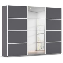 Kleiderschrank Rauch "Schwebet&uuml;renschrank OTTO&acute;s Choice Garderobe Schrank TOP ANGEBOT Avola", grau (graumetallic, leisten wei&szlig;), B:271cm H:210cm T:62cm, Holzwerkstoff, Schr&auml;nke, Kleiderschrank, mit eleganten Zierleisten in Chrom, Schwarz oder Wei&szlig; MADE IN GERMANY, Topseller