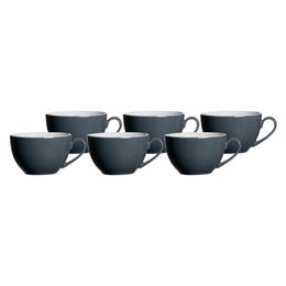 Ritzenhoff & Breker Tasse RITZENHOFF & BREKER "Kaffeetassen Doppio 200 ml 6er Set", grau (anthrazit), Porzellan, Trinkgef&auml;&szlig;e, Tasse