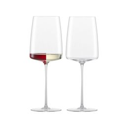 Weinglas ZWIESEL GLAS "Weingl&auml;ser Simplify 382 ml 2er Set transparent", bunt (transparent), 2 tlg., Glas, Trinkgef&auml;&szlig;e, Weinglas