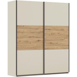 Schwebet&uuml;renschrank Rauch "Kleiderschrank Schrank Garderobe Garderobenschrank W&auml;scheschrank NEO", beige (beige (champagner), eiche artisan), B:175cm H:210cm T:59cm, Holzwerkstoff, Schr&auml;nke, Schwebet&uuml;renschrank, mit gro&szlig;z&uuml;gigem Stauraum und vielf&auml;ltigen Farbkombinationen