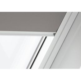 Verdunklungsrollo Velux "DKL P06 0705SWL", grau (grau, wei&szlig;), P06, stufenlos positionierbar, Aluminium, Polyester, Rollos, Verdunklungsrollo, wei&szlig;e F&uuml;hrungsschienen & Griffleiste