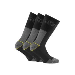 Kurzsocken Rohner Socks "Socken Power Worker Wilmax 3er Pack 3er Pack", Herren, Gr. 47-50, schwarz (schwarz, grau), Obermaterial: 64% Baumwolle CO. 27% Polyester PES. 9% Polyamid PA., Socken
