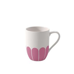 Villeroy & Boch Becher VILLEROY & BOCH "Henkelbecher Fleur Couleur 290 ml", pink (cassis), 1 tlg., Porzellan, Trinkgef&auml;&szlig;e, Becher
