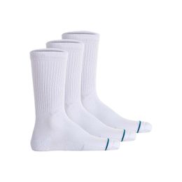 Sneakersocken Stance "Socken Icon Socken 3er Pack", Damen, Gr. 35-37, wei&szlig;, Obermaterial: 76% Baumwolle CO. 19% Polyester PES. 3% Nylon NY. 2% Elasthan EL., Socken Sneakersocken