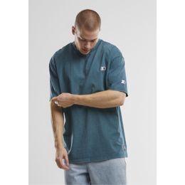 T-Shirt STARTER Black Label "Starter Black Label Starter Essential Oversize Acid Tee", Damen, Gr. M, teal acid washed, 100% Baumwolle, bedruckt, oversize, Rundhals, Shirts T-Shirt