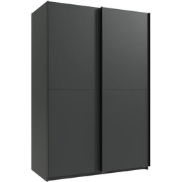 Kleiderschrank wimex "Mugano, B/T/H 135 oder 180/65/198cm, Made in Germany", grafit, griffe schwarz, B:135cm H:198cm T:65cm, Holzwerkstoff, Schr&auml;nke, Kleiderschrank, 2 Schwebet&uuml;ren mit oder ohne Spiegel, Metallgriffe