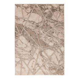 Teppich Kayoom "Mineral 225", beige, B:160cm H:12mm L:230cm, Polypropylen, Teppiche, Teppich, Kurzflor, Hoch Tief Struktur, Wohnzimmer