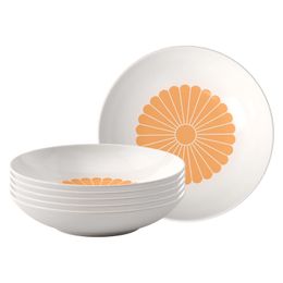 Villeroy & Boch Pastateller VILLEROY & BOCH "Pastaschalen Fleur Couleur &oslash; 24 cm 6er Set", gelb (soleil), L:24cm, Speiseteller