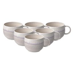 Tasse "Kaffeetassen Perlemor Sand 190 ml 6er Set beige", beige, 6 tlg., Porzellan, LIKE. BY VILLEROY & BOCH, Trinkgef&auml;&szlig;e, Tasse