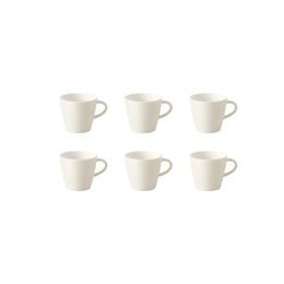 Villeroy & Boch Espressotasse VILLEROY & BOCH "Espressotasse Manufacture Rock 60 ml 6er Set wei&szlig;", wei&szlig;, 6 tlg., Porzellan, Trinkgef&auml;&szlig;e, Espressotasse