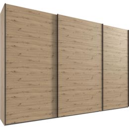 Kleiderschrank wimex "Mugano, Made in Germany, Lieferung bis in Deine Etage und Stellort", schwarz (artisan, eiche nachbildung, griffe schwarz), B:360cm H:236cm T:65cm, Holzwerkstoff, Schr&auml;nke, Kleiderschrank, 3 Schwebet&uuml;ren, gro&szlig;e Gr&ouml;&szlig;en, mit oder ohne Spiegel, Metallgriffe