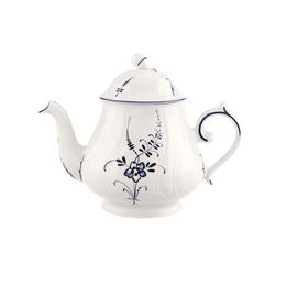 Villeroy & Boch Teekanne VILLEROY & BOCH "Teekanne Vieux Luxembourg 1,1 Liter wei&szlig;-blau", bunt (wei&szlig;, blau), Kannen