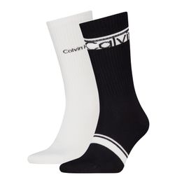 Socken Calvin Klein "CK MEN SOCK 2P LOGO STRIPE", Damen, schwarz, Obermaterial: 71% Baumwolle, 27% Polyamid, 2% Elasthan, Socken Socken