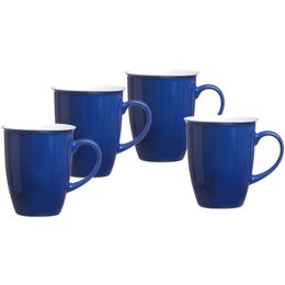 Ritzenhoff & Breker Becher RITZENHOFF & BREKER "Kaffeebecher Doppio 320 ml 4er Set", blau (indigo blau), Porzellan, Trinkgef&auml;&szlig;e, Becher