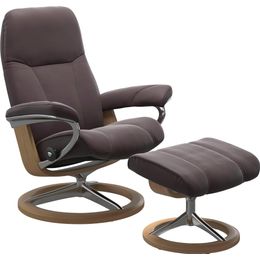 stressless "Consul" Set, Relaxsessel mit Hocker, mit Hocker, mit Signature Base, Gr&ouml;&szlig;e M, Gestell Eiche