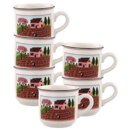 Villeroy & Boch Tasse VILLEROY & BOCH "Kaffeetassen Design Naif 200 ml 6er Set bunt", bunt, Porzellan, Trinkgef&auml;&szlig;e, Tasse
