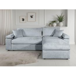 Ecksofa OTTO HOME "Cosy L-Form, Breite 234 cm, Sitzaufbau im Sandwich-Federkern", grau, B:234cm T:162cm, 100%Polyester, Sofas, Ecksofa, mit Kaltschaumauflage, Bez&uuml;ge in Cord oder Struktur weich w&auml;hlbar