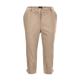 Caprihose GOLDNER "Sportive Capri-Hose aus trageangenehmen Satin", Damen, Gr. 48, N-Gr, beige, Obermaterial: 64% Baumwolle CO. 33% Polyester PES. 3% Elasthan EL., Hosen Caprihose
