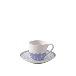Villeroy & Boch Tasse VILLEROY & BOCH "Espressotasse mit Untertasse Fleur Couleur 70 ml", blau (bleu), 1 tlg., Porzellan, Trinkgef&auml;&szlig;e, Tasse