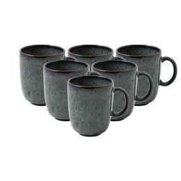 Becher "Becher mit Henkel Lave 400 ml 6er Set", grau (gris), 6 tlg., Steingut, LIKE. BY VILLEROY & BOCH, Trinkgef&auml;&szlig;e, Becher