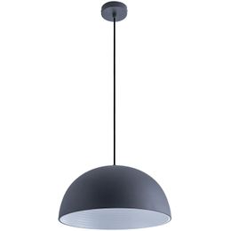 Paco Home Pendelleuchte "SAWYER", schwarz-wei&szlig; (anthrazit wei&szlig;), 1, &Oslash; 40,5cm H: 22cm, Leuchten, H&auml;ngelampe Esszimmer K&uuml;chenlampe H&auml;ngend 1,5m Textilkabel &Oslash; 40,5cm, Pendelleuchte