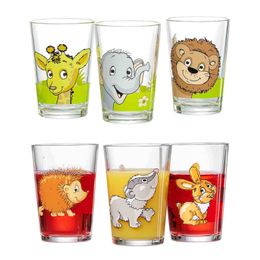 Ritzenhoff & Breker Kinderbecher RITZENHOFF & BREKER "Kindergl&auml;ser Dschungeltiere Waldtiere 205 ml 6er Set bunt", bunt, 6 tlg., Glas, Trinkgef&auml;&szlig;e, Kinderbecher