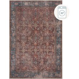 Teppich FLAIR RUGS "Cyra", rot, B:115cm H:4mm L:170cm, Polyester, Teppiche, Teppich, traditioneller Teppich, kurzflor, waschbar, Wohnzimmer, Schlafzimmer