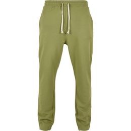 Jogginghose Urban Classics "Urban Classics Herren Organic Low Crotch Sweatpants", Herren, Gr. M, US-Gr&ouml;&szlig;en, newolive, 100% Baumwolle, unifarben, loose fit, Hosen Jogginghose