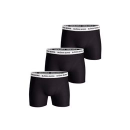 Bj&ouml;rn Borg Boxershorts BJ&Ouml;RN BORG "Boxershort Cotton Stretch Boxer Trunks 3P 3er Pack", Herren, Gr. M, schwarz (schwarz, wei&szlig;), Obermaterial: 95% Baumwolle CO. 5% Elasthan EL., Unterhosen