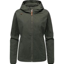 Outdoorjacke Ragwear "Dizzea Vintage YOUMODO", Damen, Gr. XXXL(46), gr&uuml;ngelb, Obermaterial: 100% Baumwolle. Innenfutter: 100% Polyester, figurumspielend h&uuml;ftbedeckend, hoch geschlossener Ausschnitt, &Auml;rmel ohne &Auml;rmelschlitz Rippb&uuml;ndchen, Jacken Outdoorjacke, Beschichtete Damen &Uuml;bergangsjacke mit Kapuze