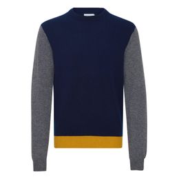 Strickfleece-Pullover Casual Friday "Strickpullover CFKarl", Herren, Gr. L, blau (navy blazer), Obermaterial: 80% Wolle WO. 20% Polyamid PA., Pullover