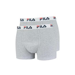Boxershorts Fila "Boxershort 2er Pack", Damen, Gr. M, grau (hellgrau), Obermaterial: 95% Baumwolle CO. 5% Elasthan EL., Unterhosen