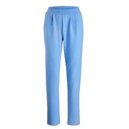 Schlupfhose GOLDNER "Kurzgr&ouml;&szlig;e Weite Schlupfhose SARA in Krepp-Qualit&auml;t", Damen, Gr. 19, K-Gr, blau (hellblau), Obermaterial: 95% Polyester PES. 5% Elasthan EL., Hosen Schlupfhose