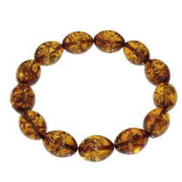 Armband OSTSEE-SCHMUCK "- Olive 17x12 mm - Bernstein -" Gr. 19, braun (bernsteinfarben, braun), Armb&auml;nder, Damen, Bernstein, Armband