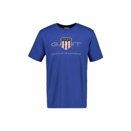 T-Shirt Gant "T-Shirt REG ARCHIVE SHIELD 1er Pack", Herren, Gr. M, blau (blau (rich blau)), Obermaterial: 100% Baumwolle CO., Shirts T-Shirt