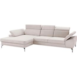 Sit & More Ecksofa SIT & MORE "Scorpio L-Form", beige (natur), B:311cm H:85cm T:181cm, Sofas, Ecksofa, inklusive Sitztiefenverstellung, wahlweise mit Kopfverstellung