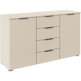 OTTO home "Sideboard Schubladenkommode AGORDO mit Dekor- oder Hochglanzfront" in zwei Griff-Farben, Breite 120 cm, vier gro&szlig;e Schubladen, mit insgesamt 4 Einlegeb&ouml;den MADE IN GERMANY