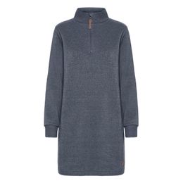 Sweatkleid oxmo "Sweatkleid OXMille", Damen, Gr. M, N-Gr, blau (total eclipse melange), Obermaterial: 55% Polyester PES. 45% Baumwolle CO., Kleider Sweatkleid