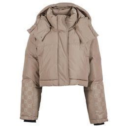 Winterjacke PEQUS "PEQUS PEQUS Aether Cropped Puffer Jacket", Herren, Gr. L, beige, 80% Baumwolle, 20% Polyester, mehrfarbig, normal, amerikanischer Ausschnitt, Jacken Winterjacke