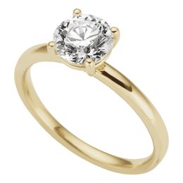 Goldring Firetti "Schmuck Geschenk Gold 333 Vorsteckring Verlobung Solit&auml;r Lab Grown" Gr. 18, gelbgoldfarben, Fingerringe, Damen, 18, 1,25 VS = sehr kleine Einschl&uuml;sse, Diamanten Gelbgold 333, 1,9mm, Diamanten, Gelbgold 333, Goldring, mit Brillant