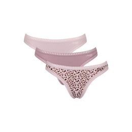 String Sloggi "String GO Crush String C3P 3er Pack", Damen, Gr. L, pink (rosa), Obermaterial: 95% Baumwolle CO. 5% Elasthan EL., Unterhosen String