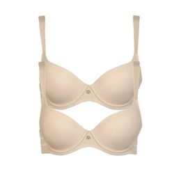 Schalen-BH LISCA "2er Pack Schalen BH Alegra", Damen, Gr. 75, Cup D, beige, Obermaterial: 83% Polyamid PA. 17% Elasthan EL., BHs Schalen-BH