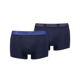 Trunk Puma "Puma MEN EVERYDAY TRUNKS 2P", Herren, Gr. L, navy, royal sapphire, Jersey, Obermaterial: 95% Baumwolle, 5% Elasthan, eng, Unterhosen, mit kontrastfarbigem Webbund