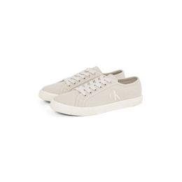 Sneaker Calvin Klein Jeans "ESS VULC LOW CV MG WN", Damen, Gr. 38, creme, Textil, Schuhe Sneaker, Halbschuh, Freizeitschuh, Schn&uuml;rschuh in Retro-Optik