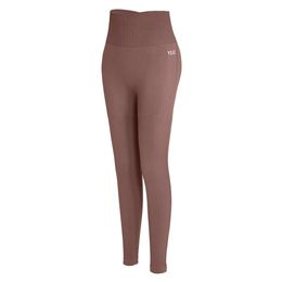 Leggings YEAZ "Leggings LEGEND", Damen, Gr. M, US, braun, Obermaterial: 87% Nylon NY. 13% Elasthan EL., Hosen Leggings