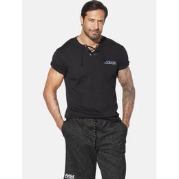 T-Shirt Jan Vanderstorm "Doppelpack T-Shirt MAYKO", Herren, Gr. 3XL, grau (grau schwarz), Obermaterial: 88% Baumwolle CO. 12% Polyester COOLMAX PES(Coolmax)., Shirts T-Shirt