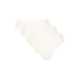 Slip Sloggi "Slip GO Daily Cotton Tai 3P 3er Pack", Damen, Gr. L, wei&szlig;, Obermaterial: 95% Baumwolle CO. 5% Elasthan EL., Unterhosen Slip